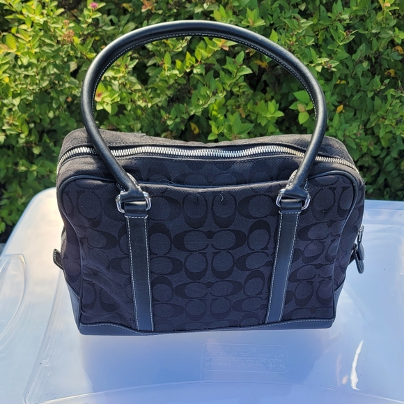 Coach | Bags | Coach Limited Edition Signature Black Jacquard Leather ...
